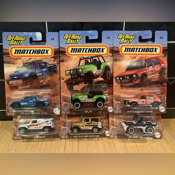 MATCHBOX | Toys | 224 Matchbox Off Road Rally Set 6 Colorado Jeep ...